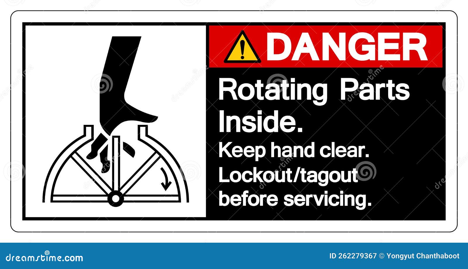 Danger Rotating Part Inside Keep Hand Clear Symbol Sign, Vector ...