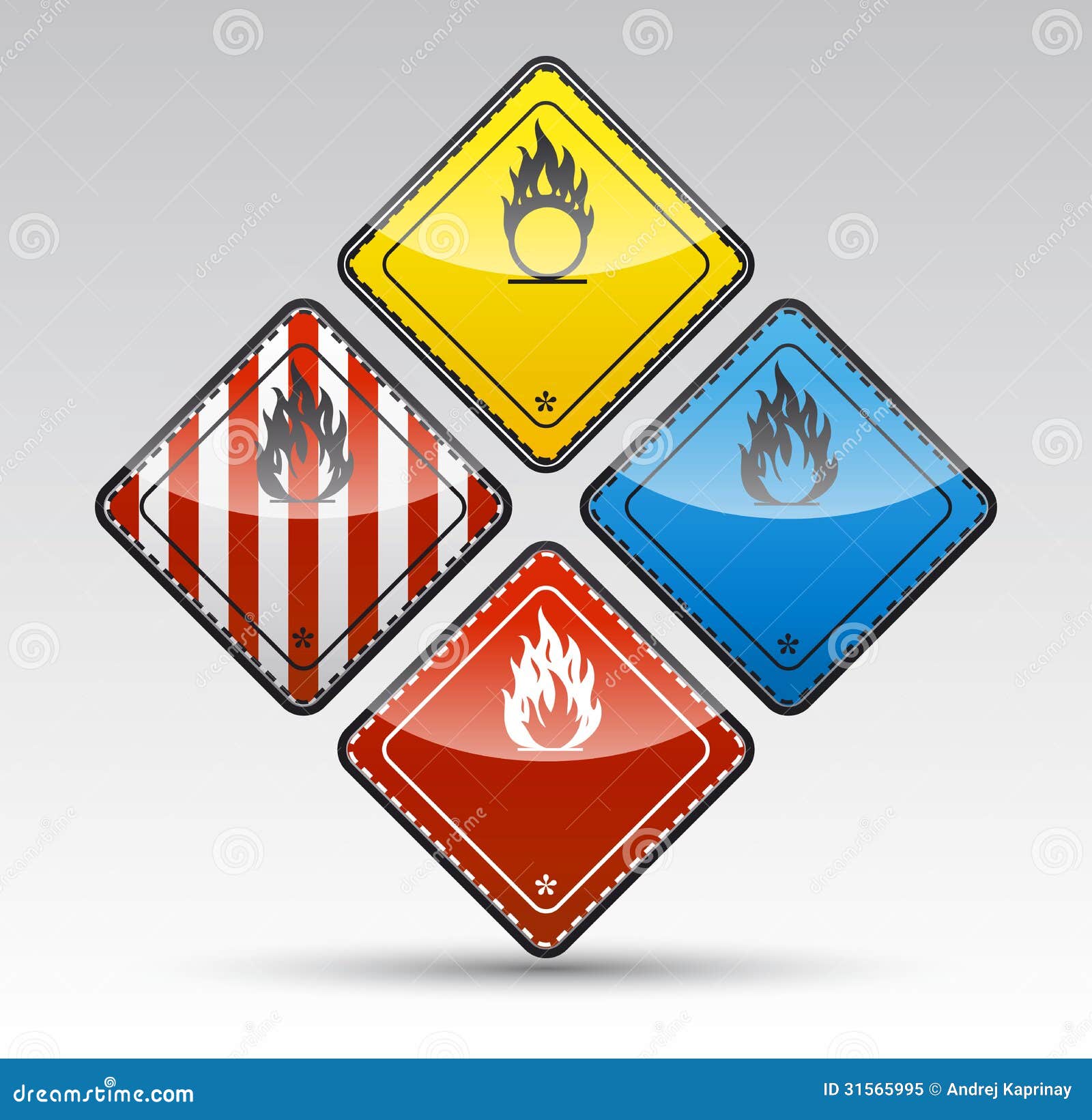 Danger Round Corner Warning Sign Set Stock Vector - Illustration of ...