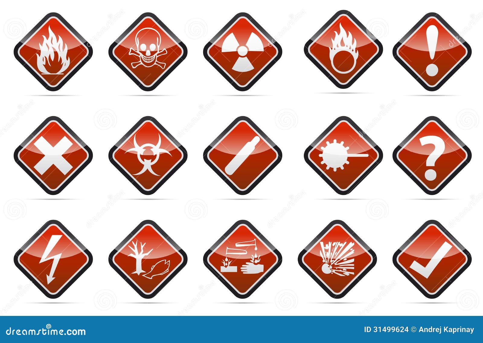 Danger Round Corner Warning Sign Set Stock Vector - Illustration of ...