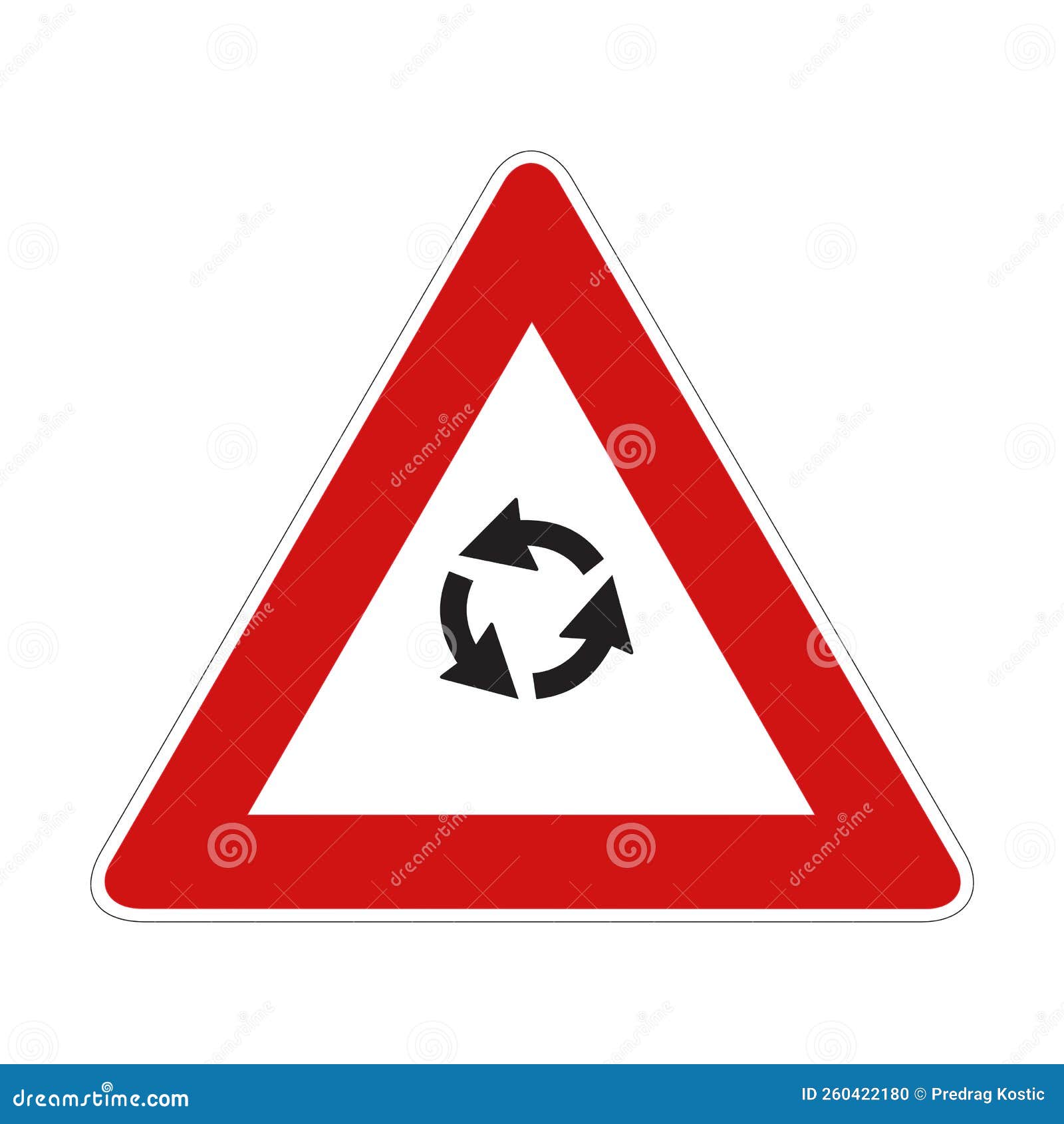 Danger roundabout sign stock illustration. Illustration of banner ...
