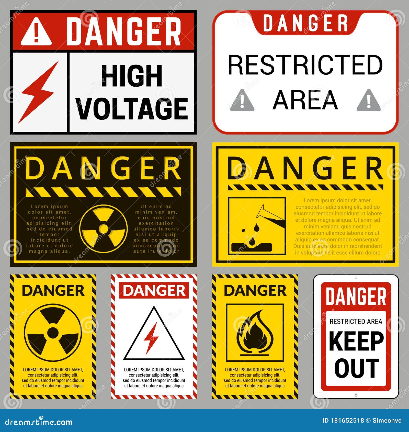 Danger. Safety Labels with Ability To Replace Text You Need. Various ...