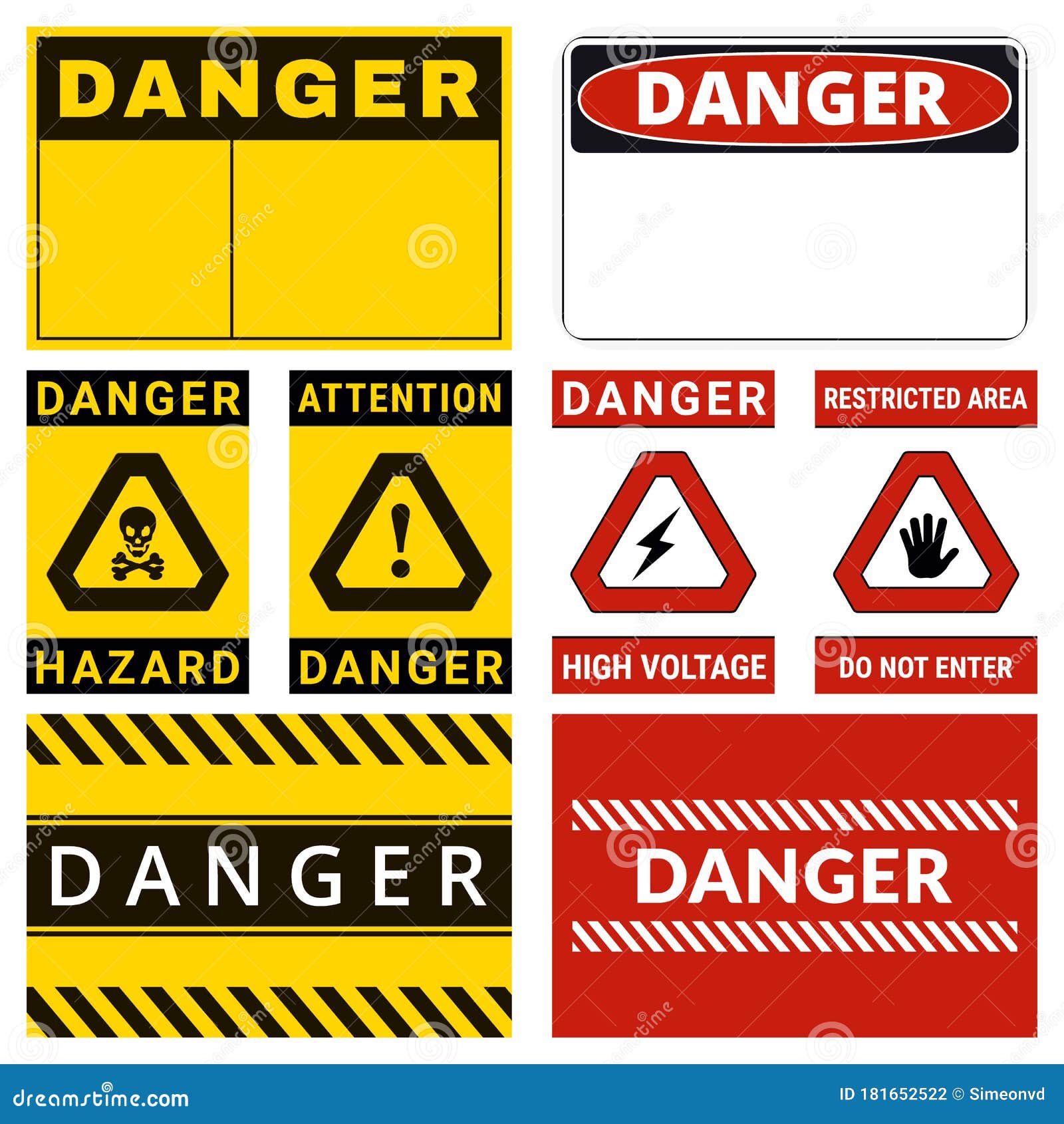 Danger. Safety Labels with Ability To Replace Text You Need. Various ...