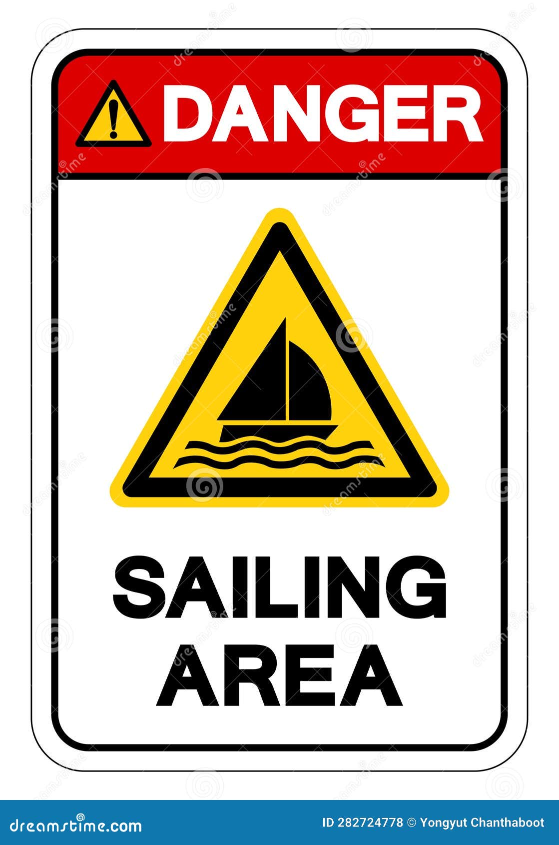 Danger Sailing Area Symbol Sign, Vector Illustration, Isolate on White ...