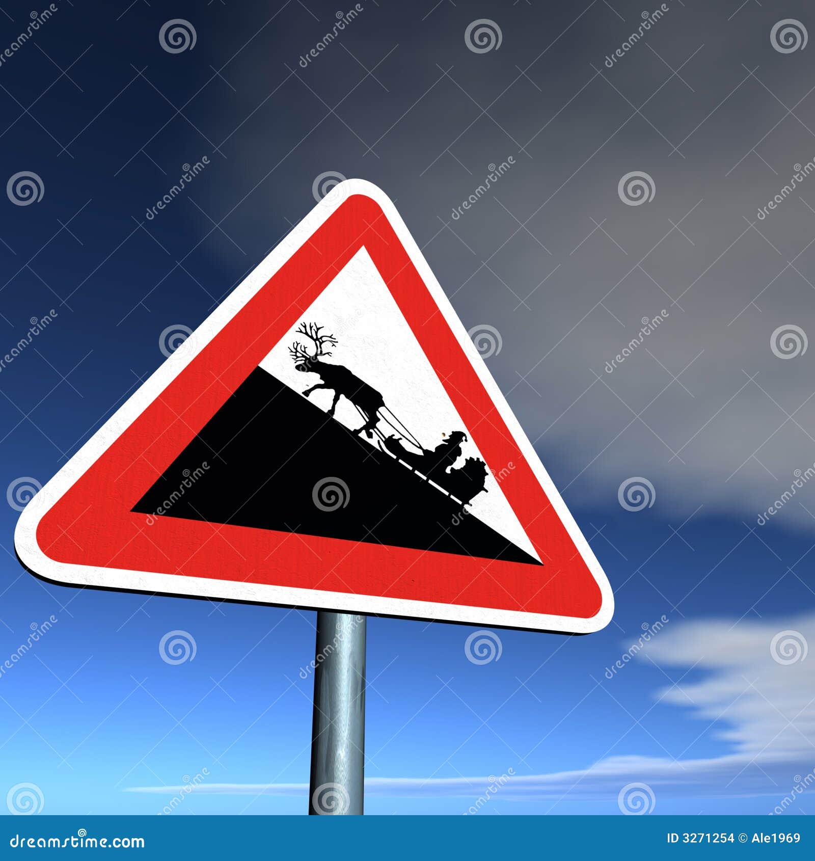 Danger: Santa Crossing stock illustration. Illustration of xmas - 3271254