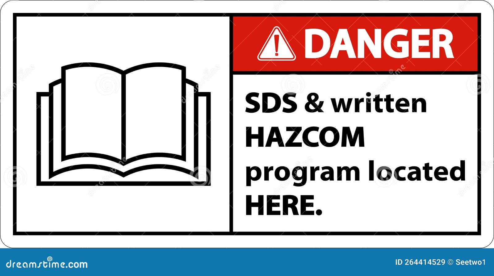 Danger SDS and HazCom Located Here Sign on White Background Stock ...