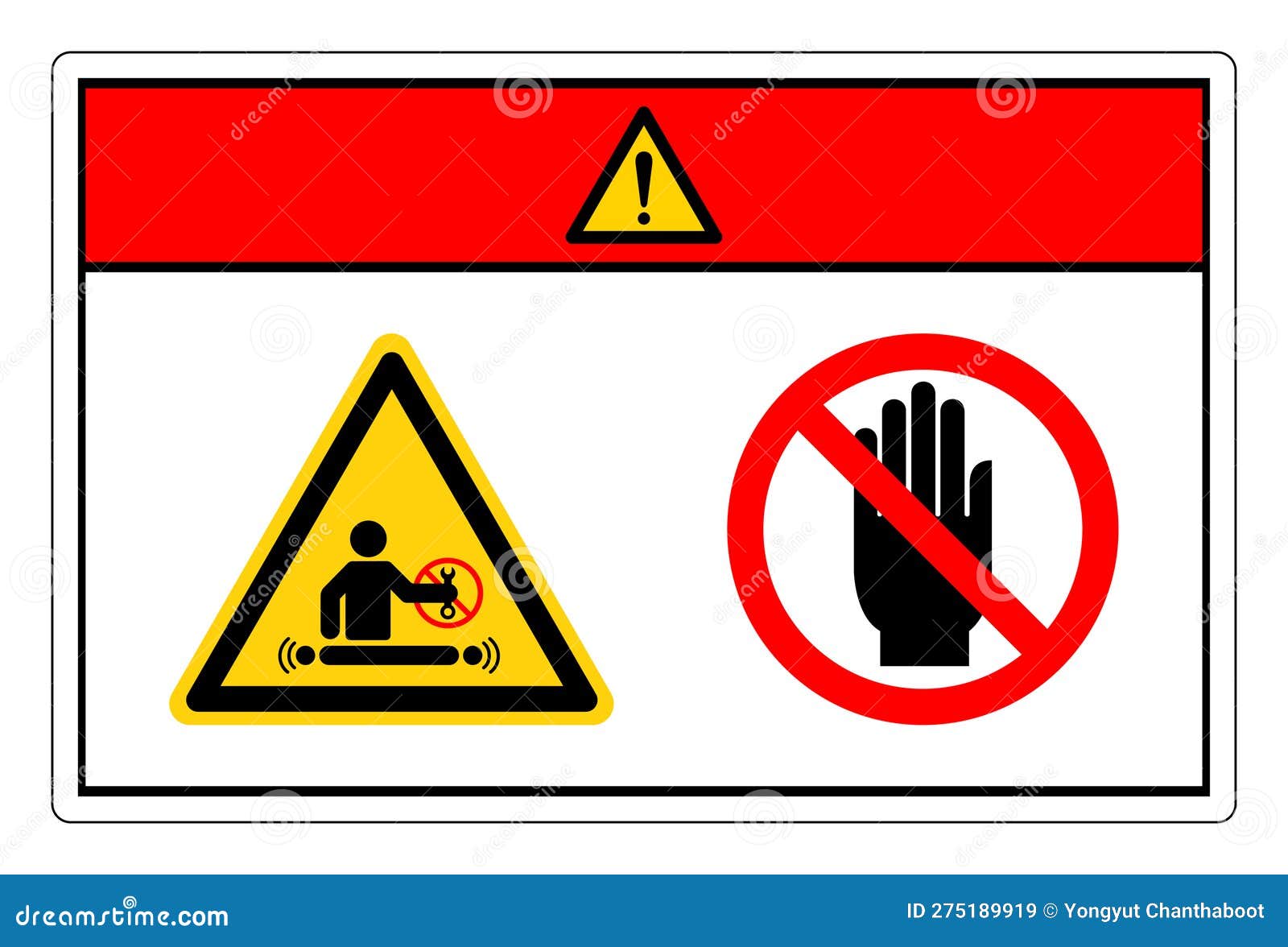 Danger Servicing Moving or Energized Equipment Do Not Touch Symbol Sign ...