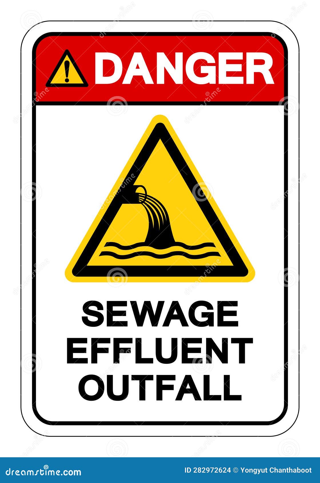 Danger Sewage Effluent Outfall Symbol Sign, Vector Illustration ...