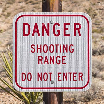 Danger Shooting Range Sign stock photo. Image of protection - 48082898
