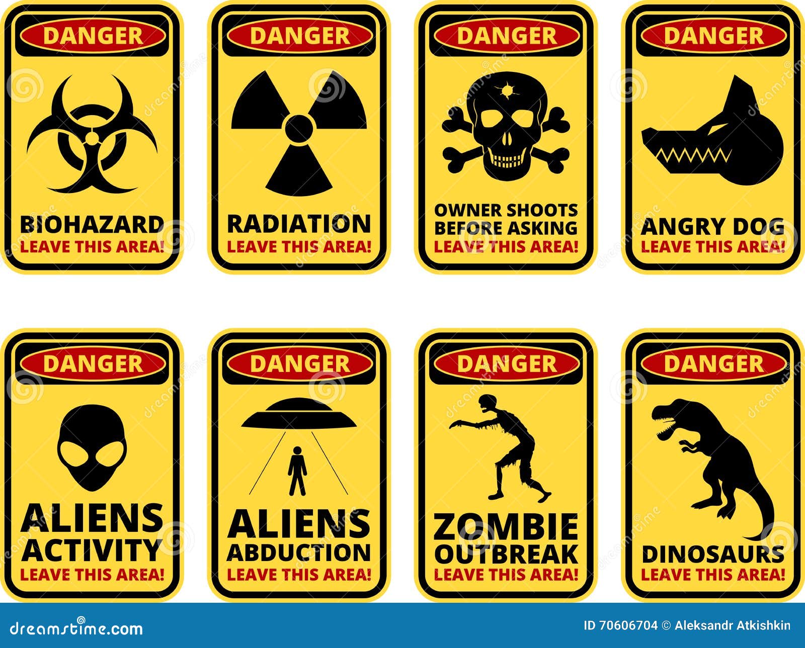 Danger sig stock vector. Illustration of game, area, aliens - 70606704