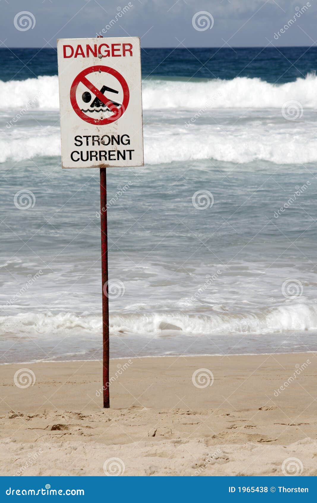Danger Ice Breaking Sign Next To Lake During Winter Stock Photo ...