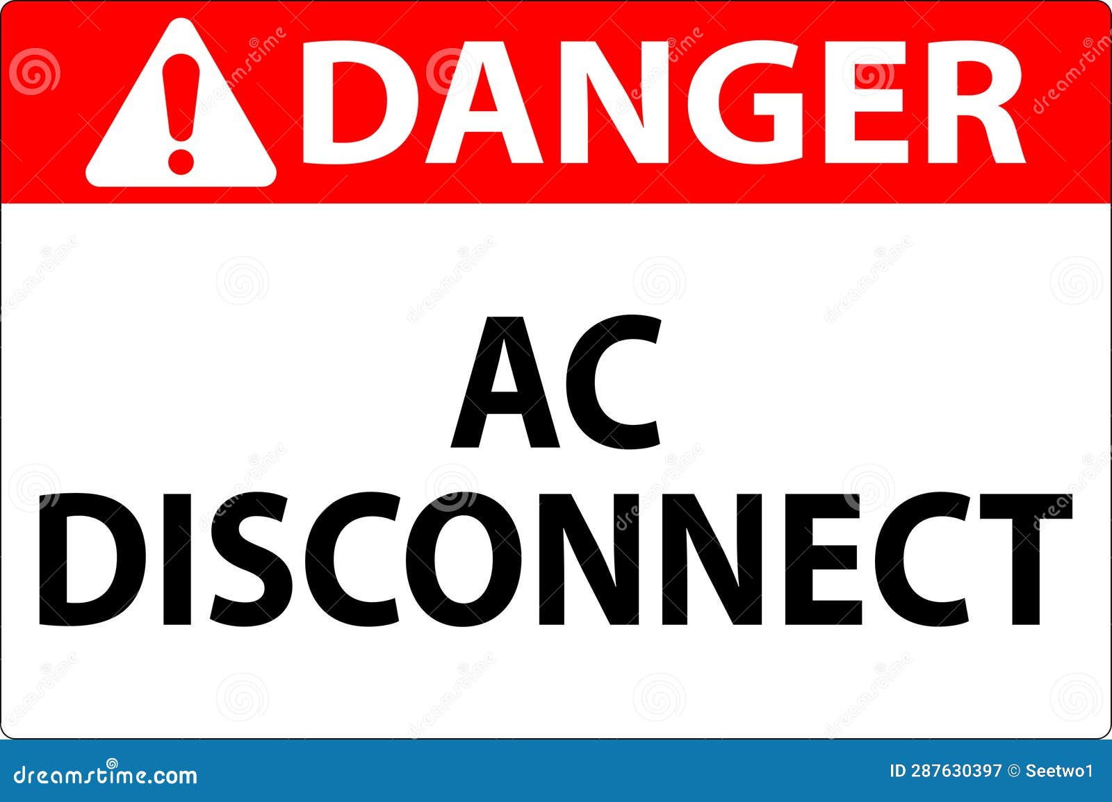 Danger Sign, AC Disconnect Sign Stock Vector - Illustration of bolt ...