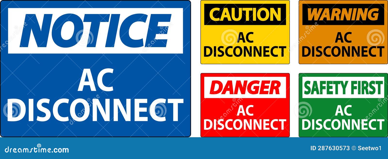 Danger Sign, AC Disconnect Sign Stock Vector - Illustration of element ...