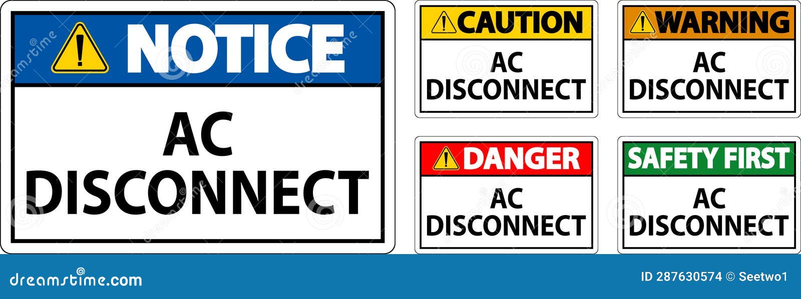 Danger Sign, AC Disconnect Sign Stock Vector - Illustration of power ...