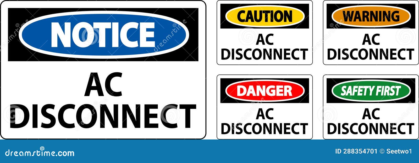 Danger Sign, AC Disconnect Sign Cartoon Vector | CartoonDealer.com ...