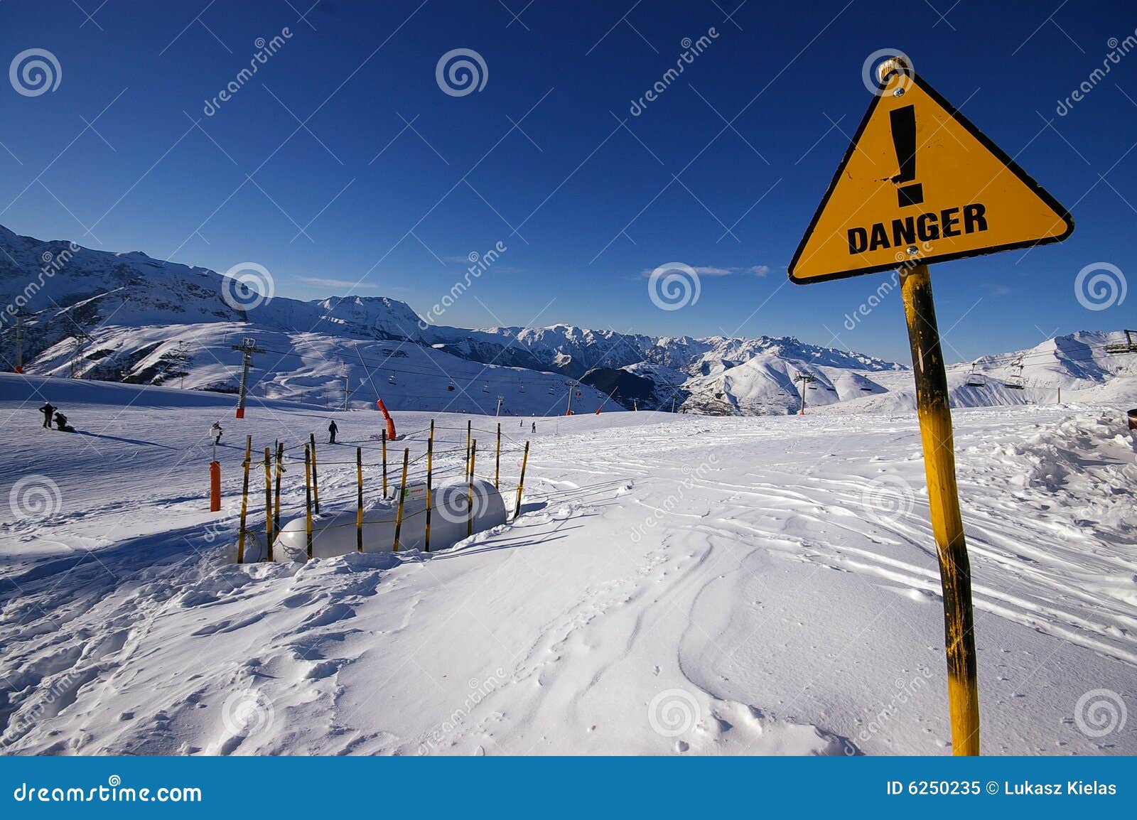 Danger Sign in Alps Avalanche Area Stock Image - Image of extreme, safe ...