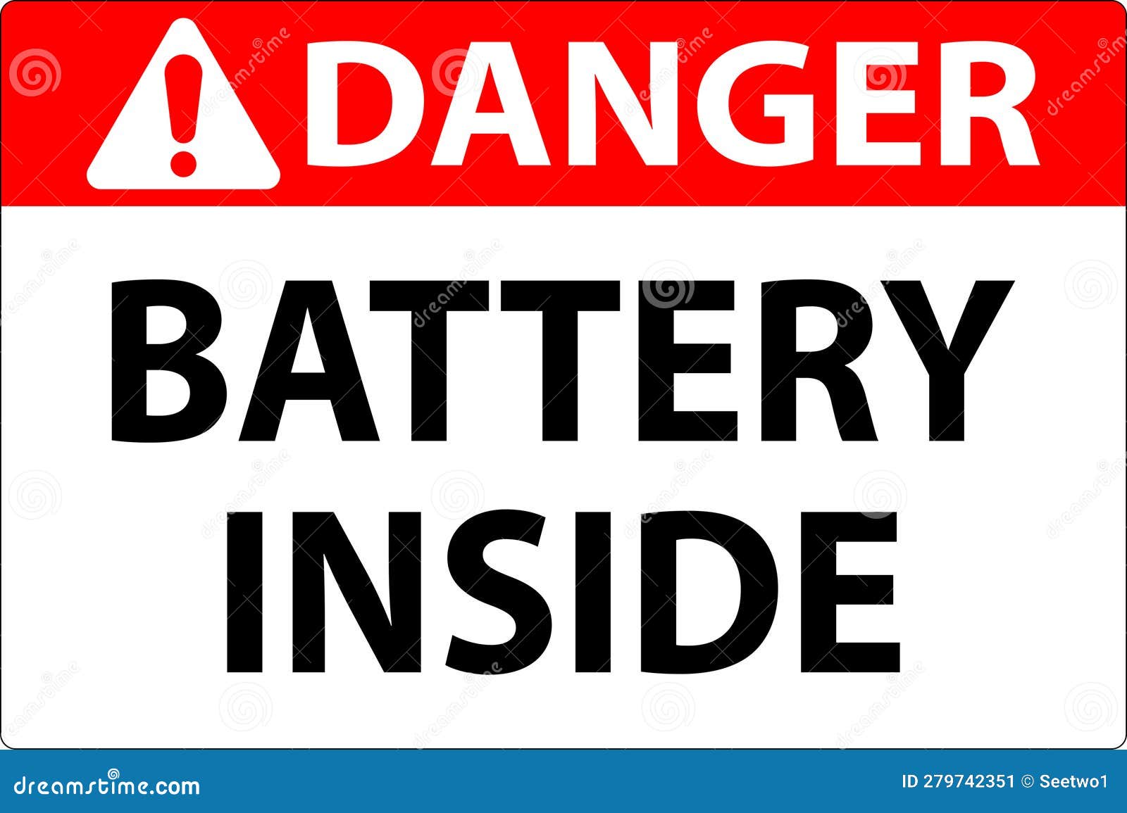 Danger Sign Battery Inside on White Background Stock Vector ...