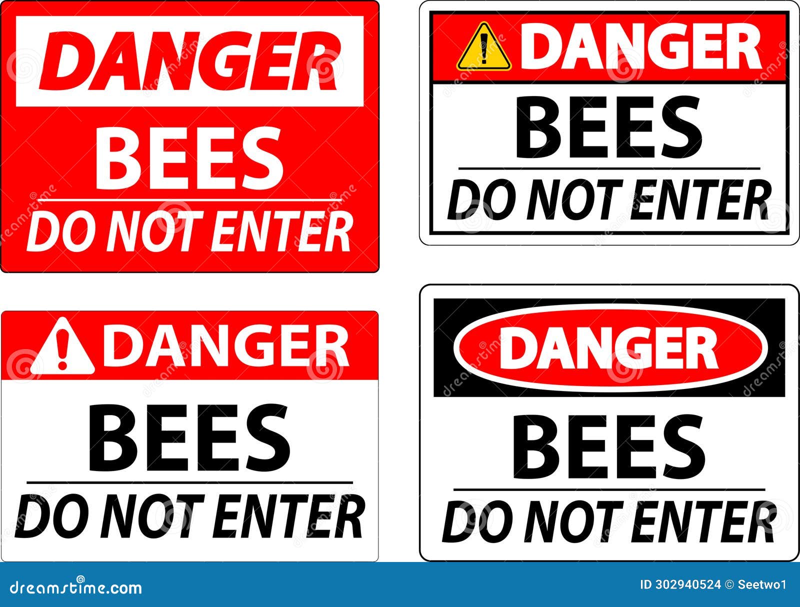 Danger Sign Bees - Do Not Enter Stock Vector - Illustration of icon ...