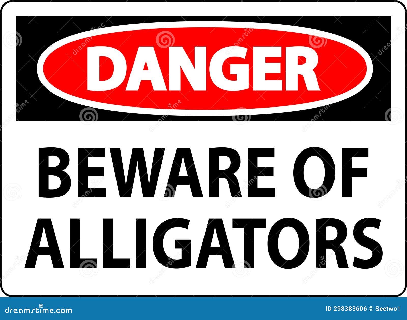 Danger Sign Beware of Alligators Stock Vector - Illustration of extreme ...