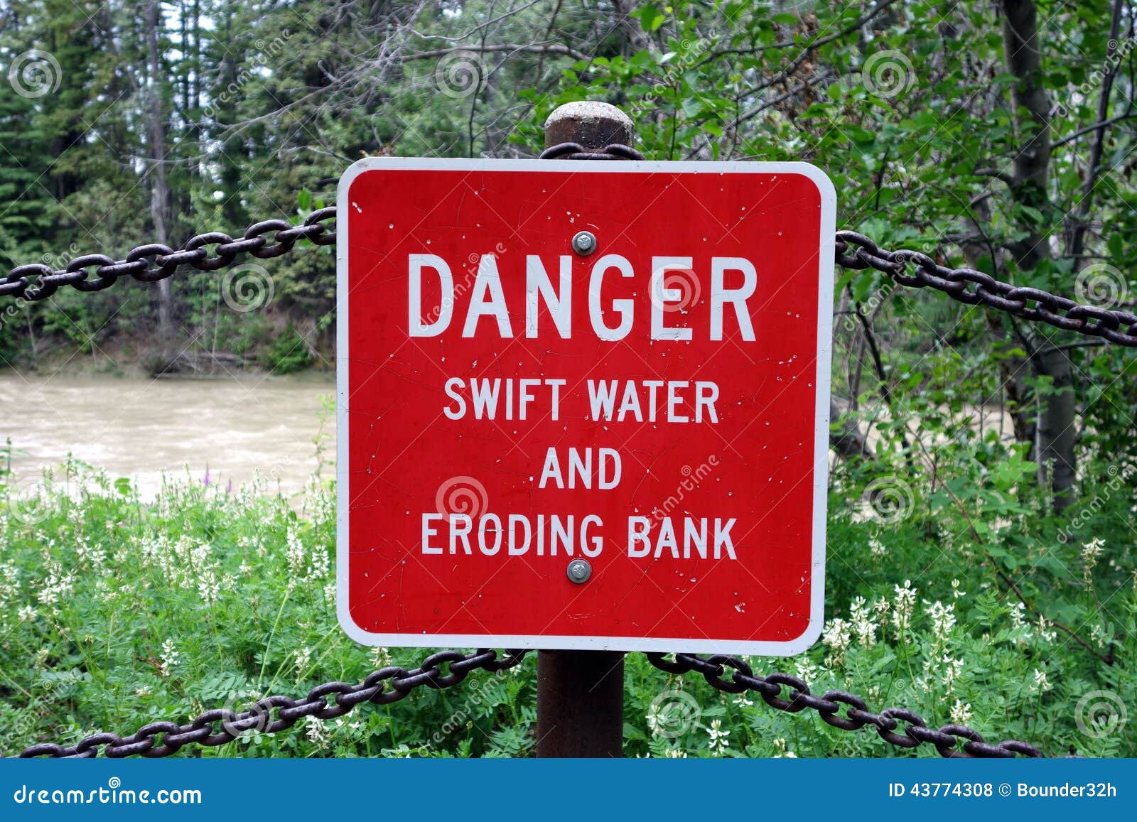 A Danger Sign at a Campground. Stock Photo - Image of campground ...