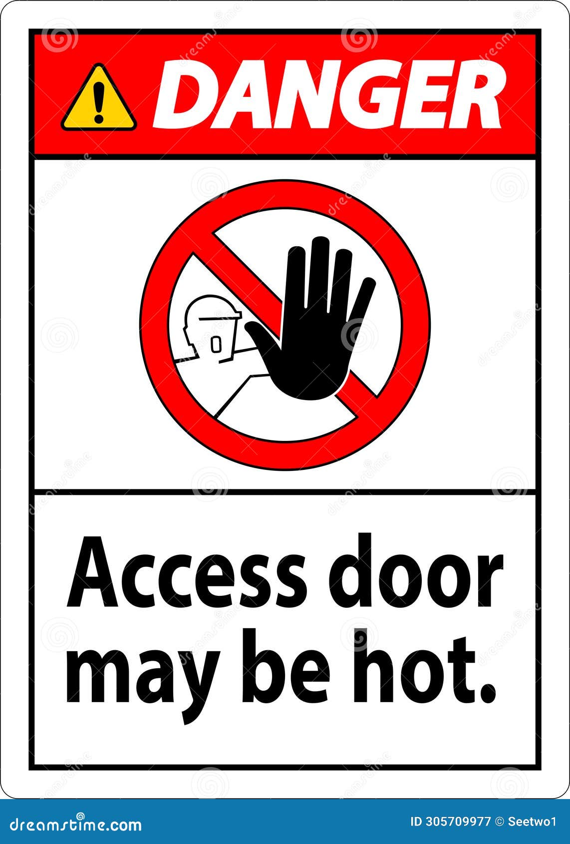 Danger Sign, Caution, Access Door May Be Hot Stock Vector ...
