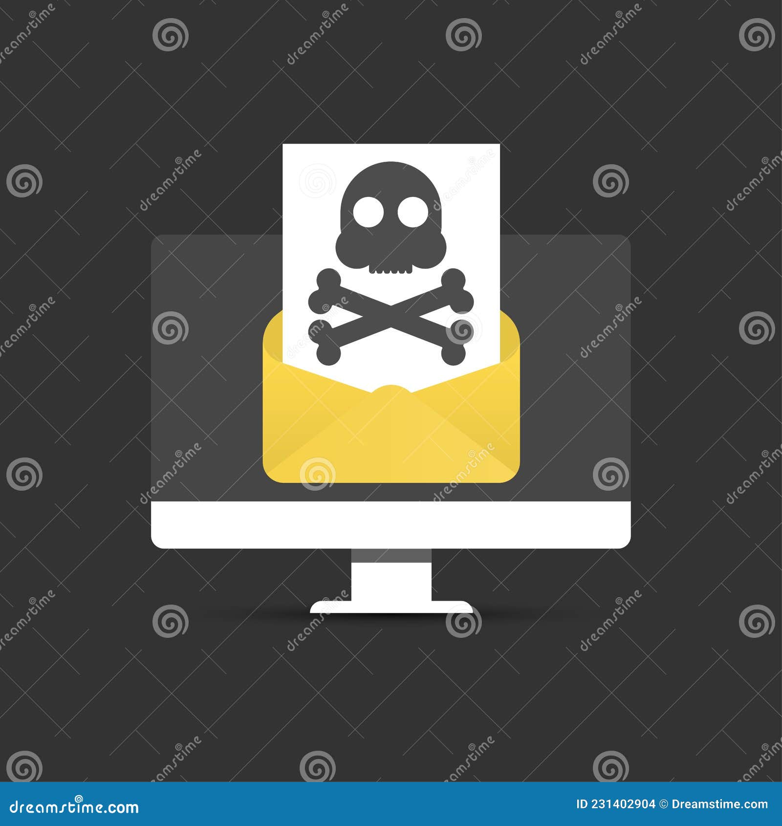 Danger Sign on the Computer. Vector Illustration Stock Vector ...