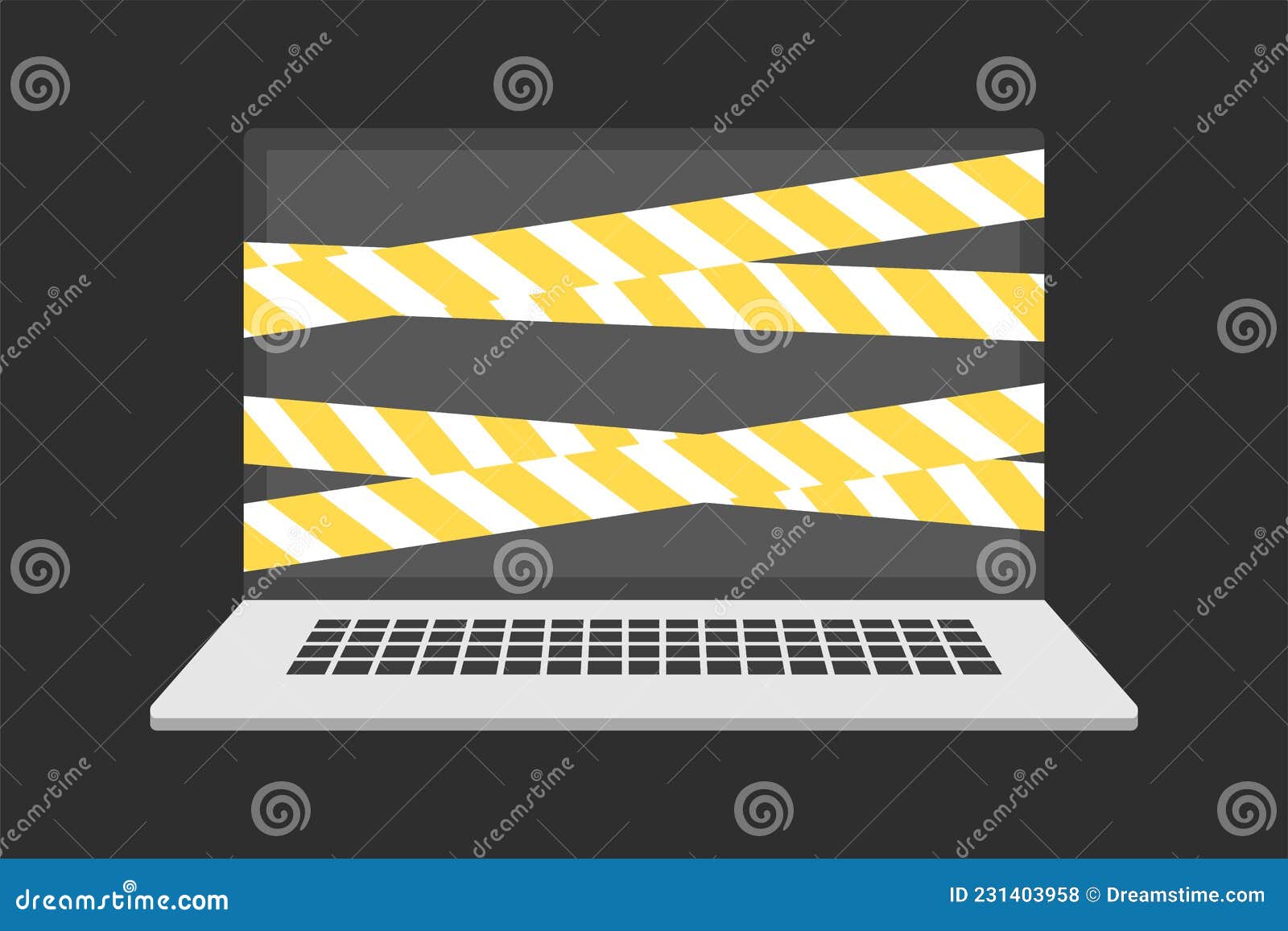 Danger Sign on the Computer. Vector Illustration Stock Vector ...