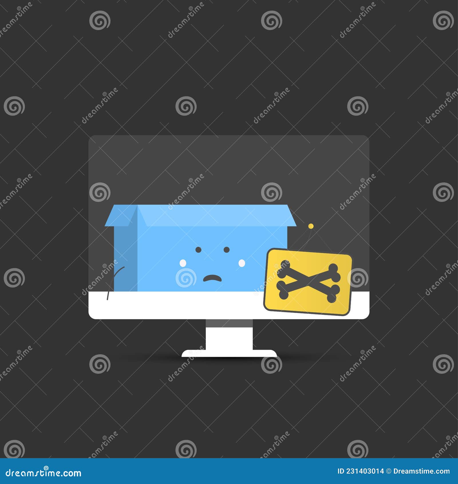 Danger Sign on the Computer. Vector Illustration Stock Vector ...