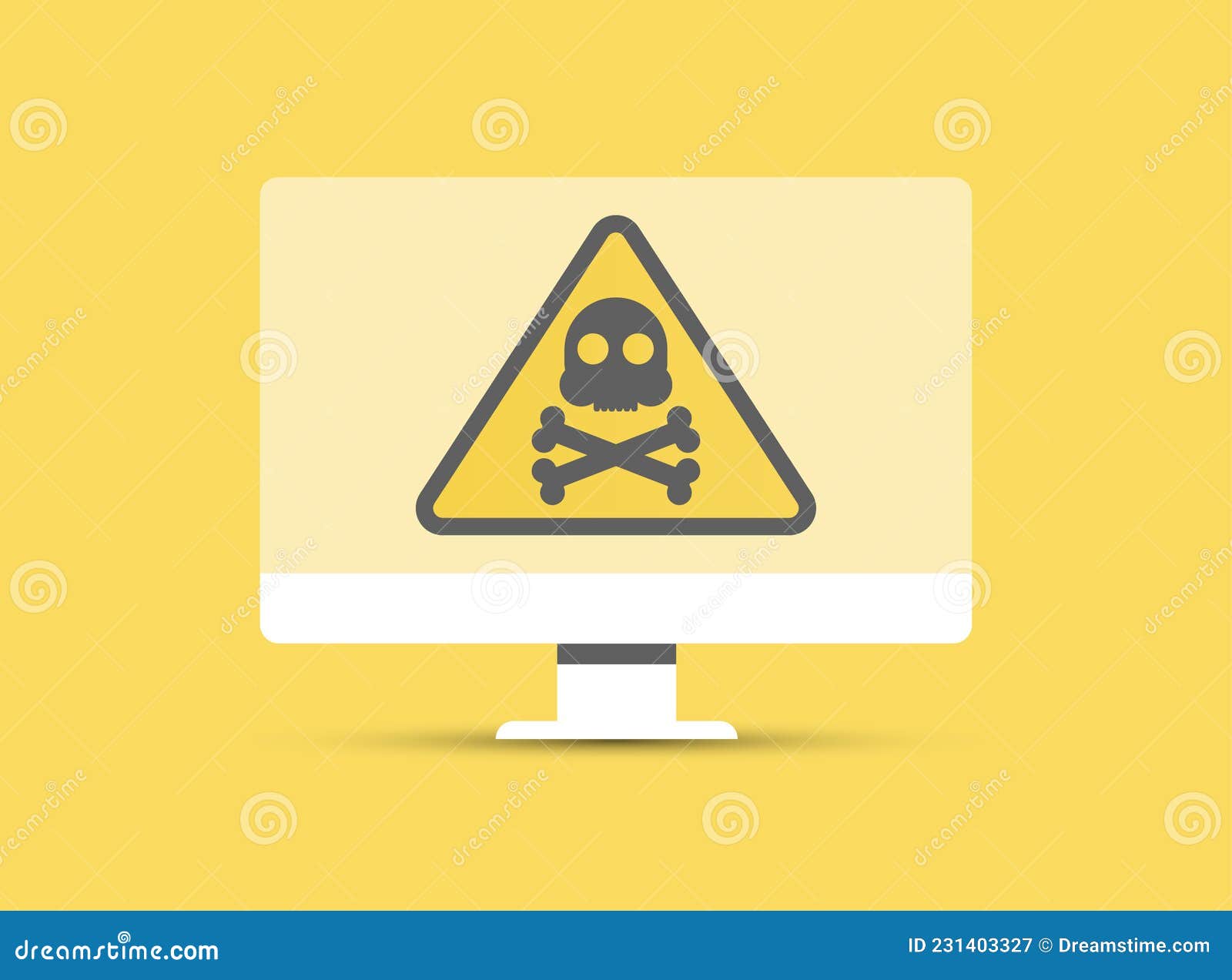 Danger Sign on the Computer. Vector Illustration Stock Vector ...