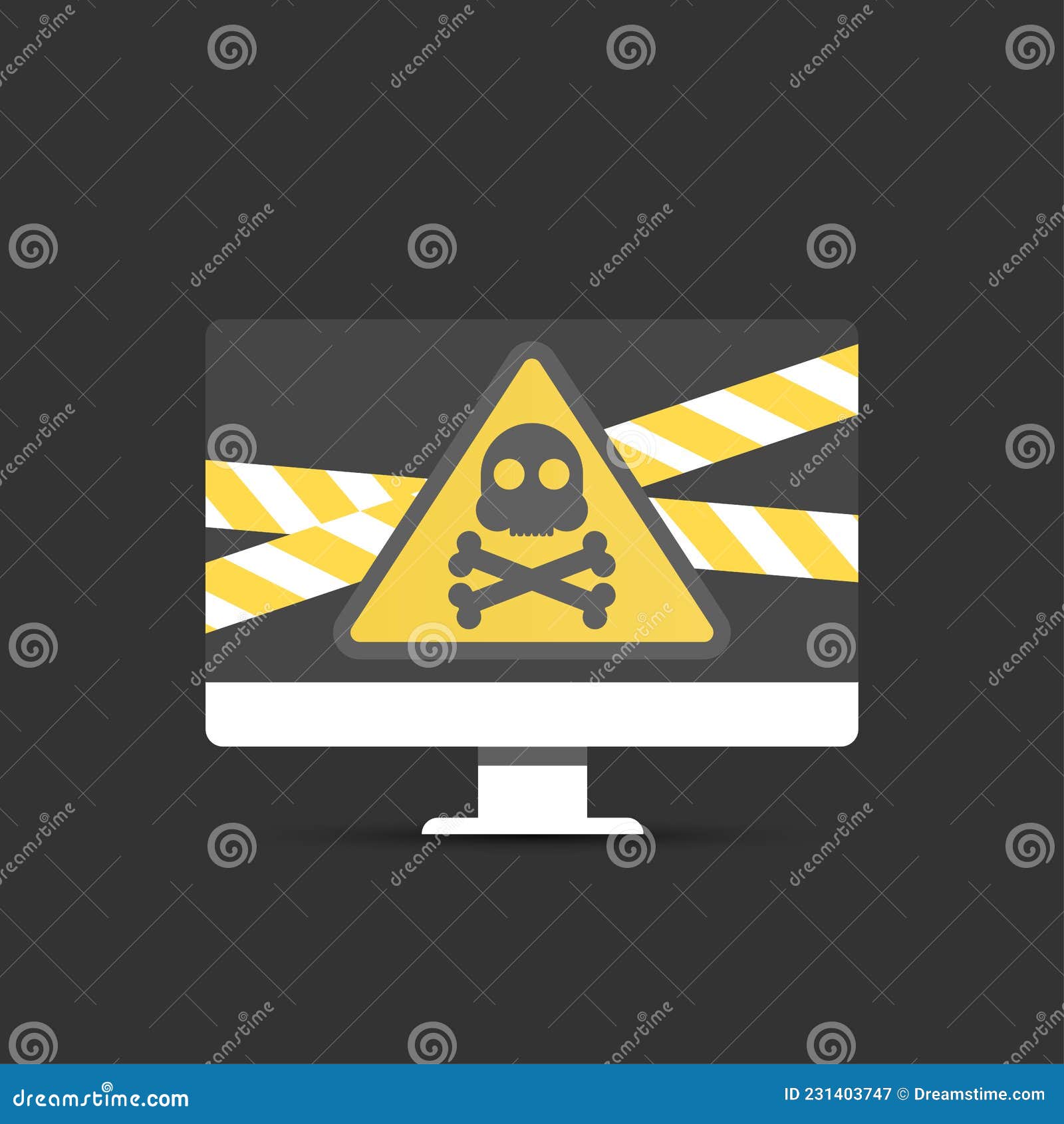 Danger Sign on the Computer. Vector Illustration Stock Vector ...