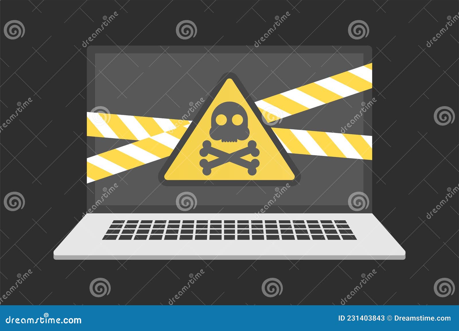 Danger Sign on the Computer. Vector Illustration Stock Vector ...