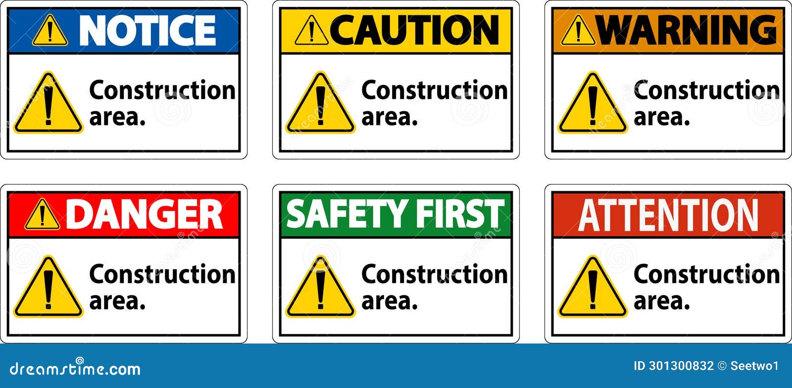 Danger Sign Construction Area Stock Vector - Illustration of protection ...