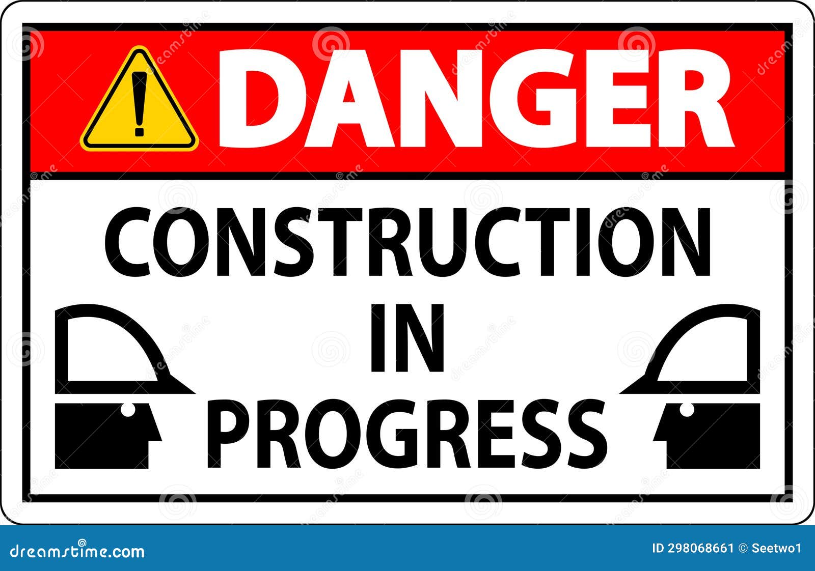 Danger Sign Construction in Progress Stock Vector - Illustration of ...