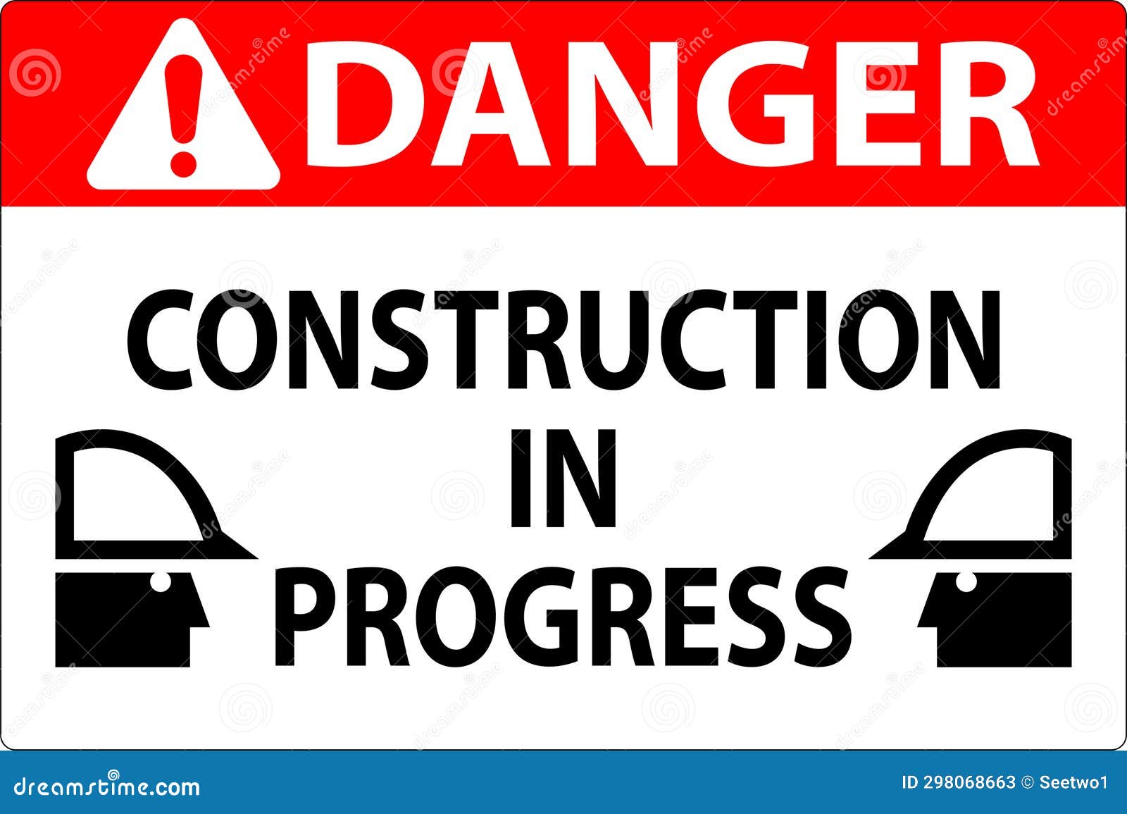 Danger Sign Construction in Progress Stock Vector - Illustration of ...