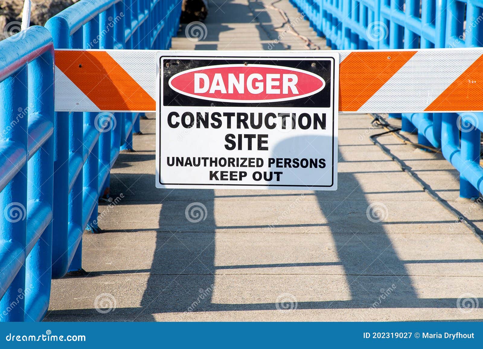 Danger Sign at Construction Site Stock Image - Image of sign, pier ...