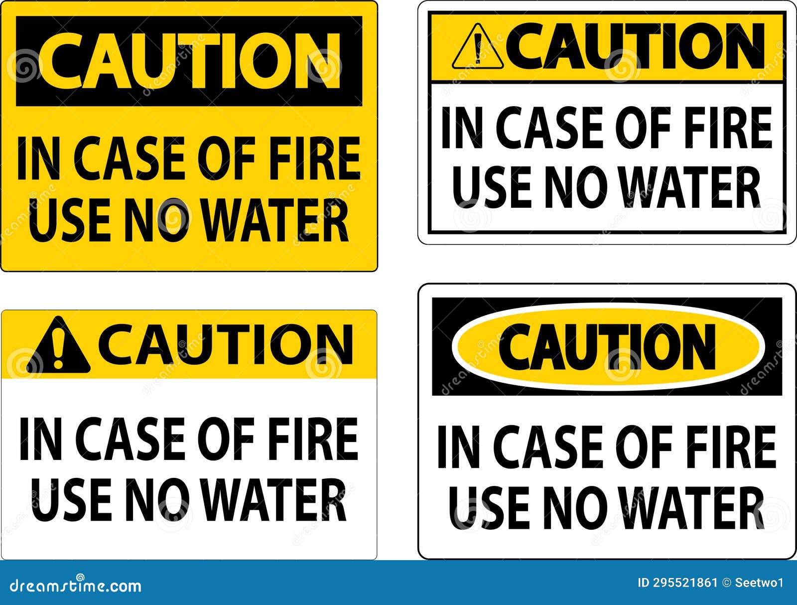 Danger Sign Danger - in Case of Fire Use No Water Stock Vector ...