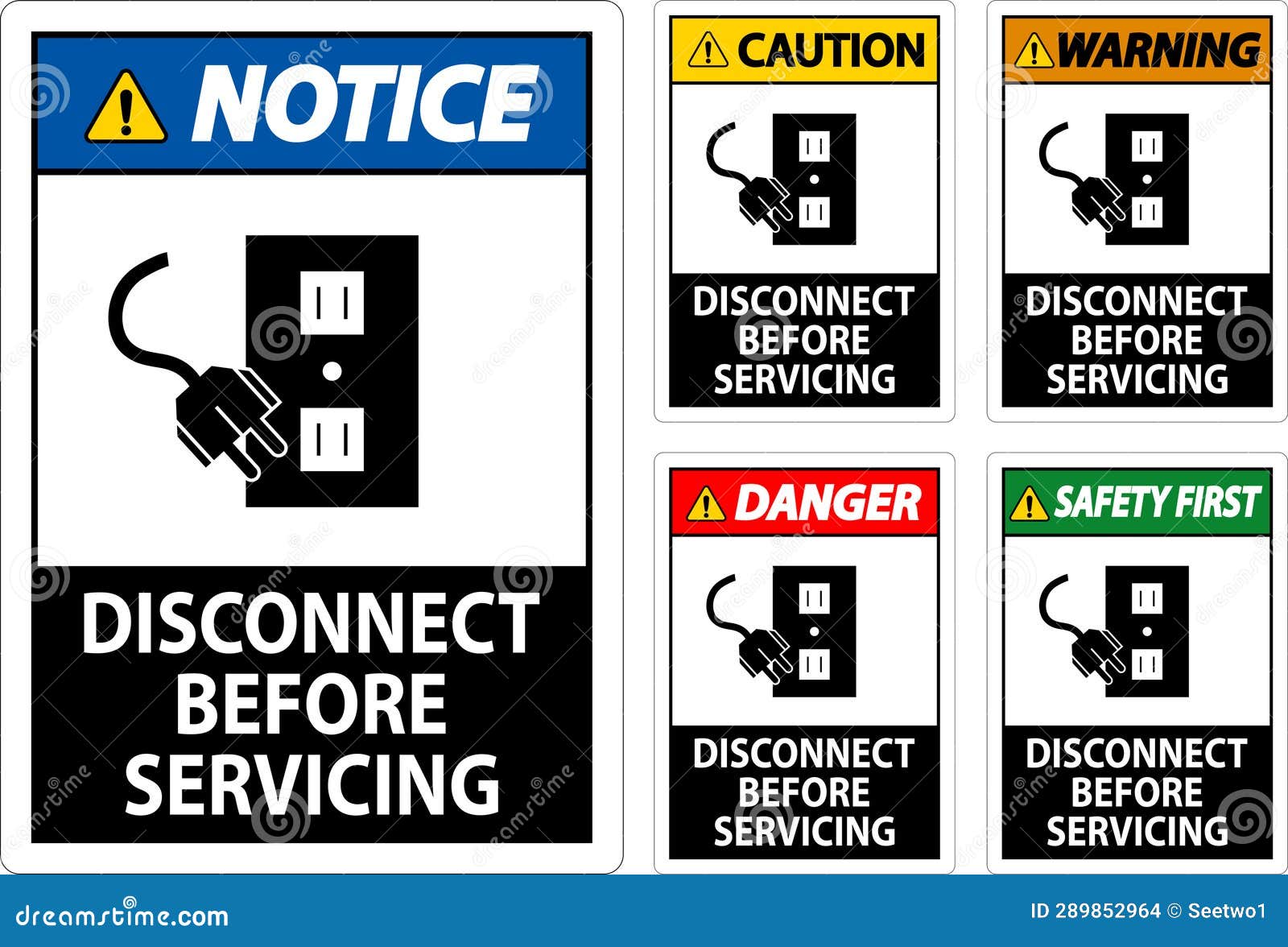 Danger Sign Disconnect before Servicing Stock Vector - Illustration of ...