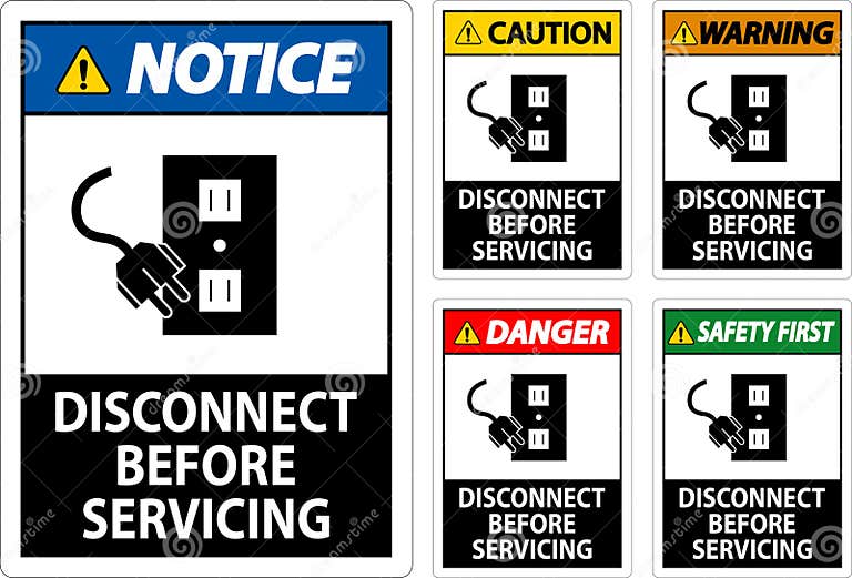 Danger Sign Disconnect before Servicing Stock Illustration ...