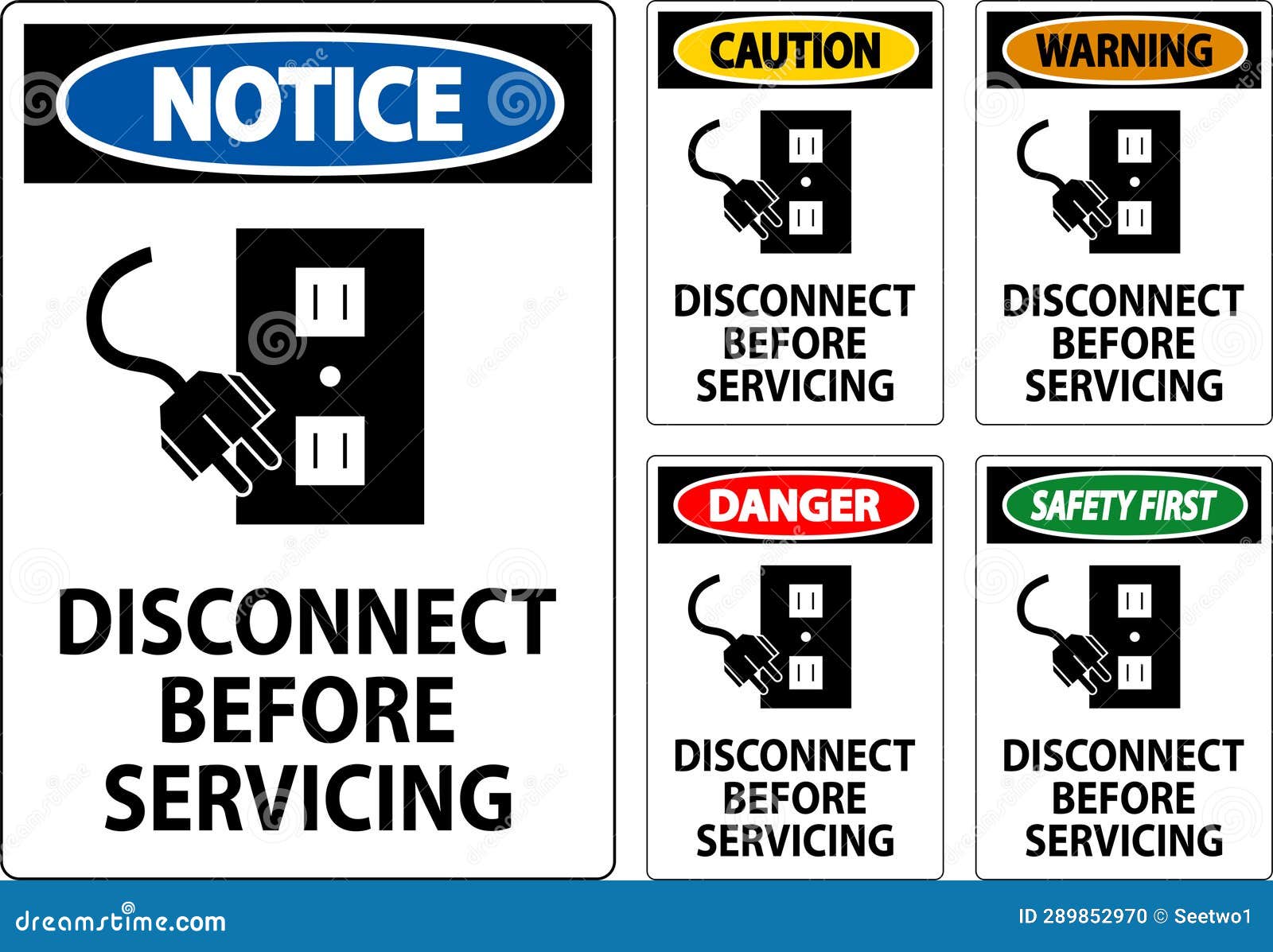 Danger Sign Disconnect before Servicing Stock Vector - Illustration of ...