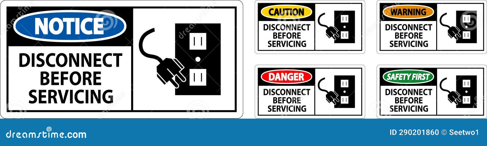 Danger Sign Disconnect before Servicing Stock Vector - Illustration of ...