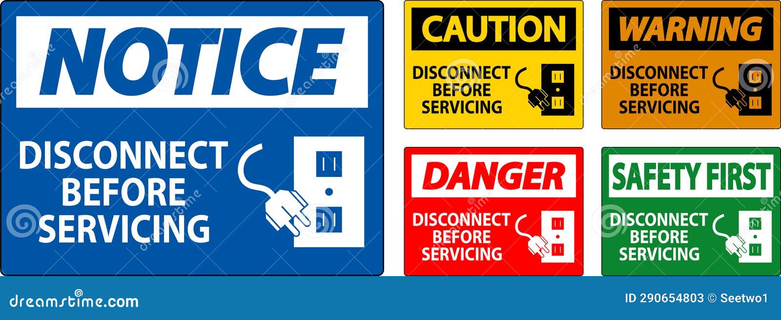 Danger Sign Disconnect before Servicing Stock Vector - Illustration of ...
