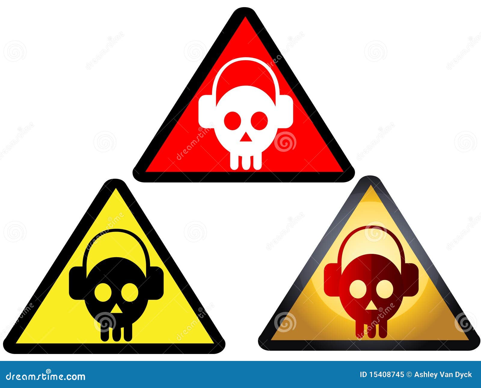 Danger sign DJ icons stock vector. Illustration of symbols - 15408745