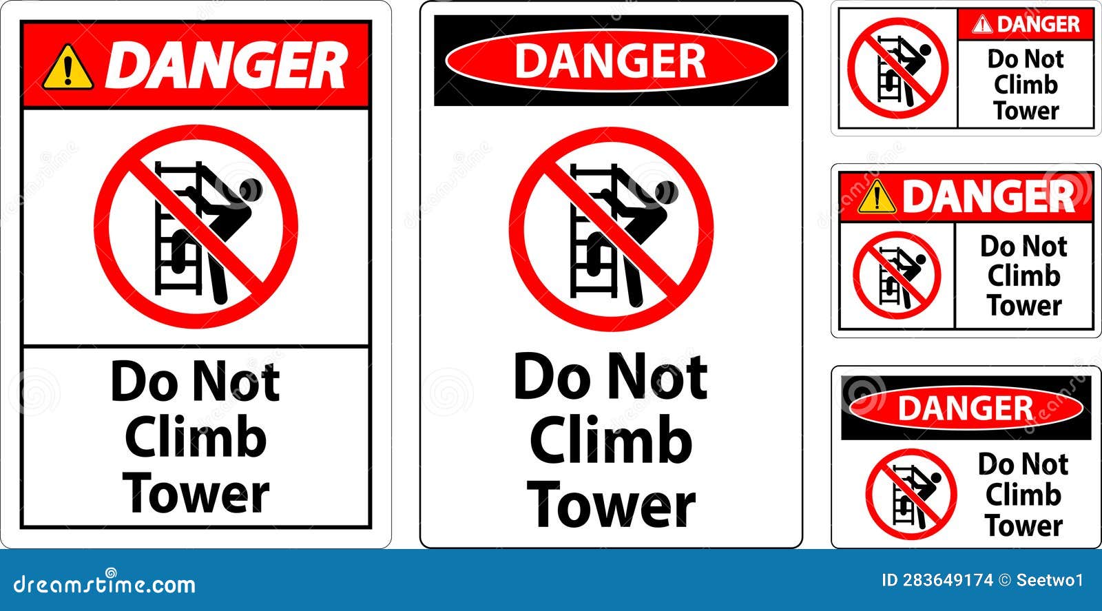 Danger Sign Do Not Climb Tower on White Background Stock Vector ...