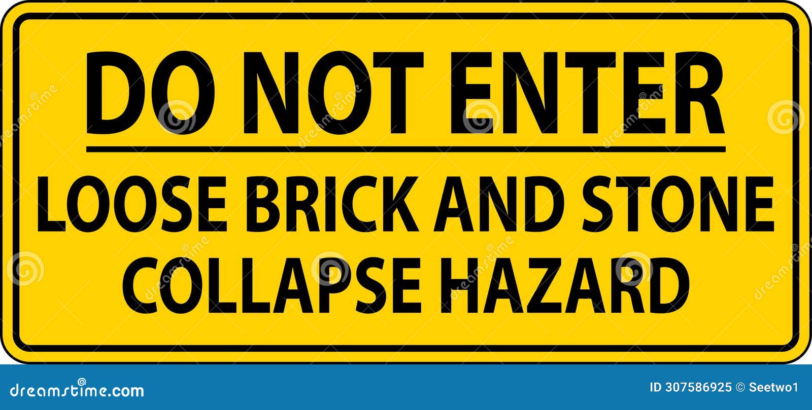 Danger Sign, Do Not Enter, Loose Brick and Stone Collapse Hazard Stock ...