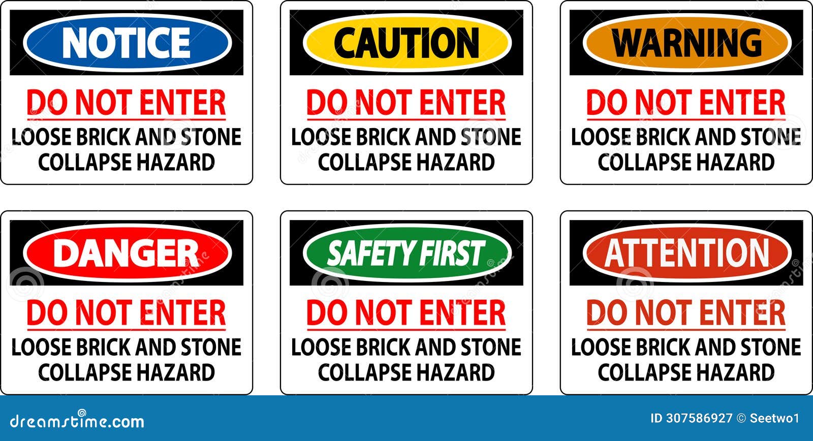 Danger Sign, Do Not Enter, Loose Brick and Stone Collapse Hazard Stock ...