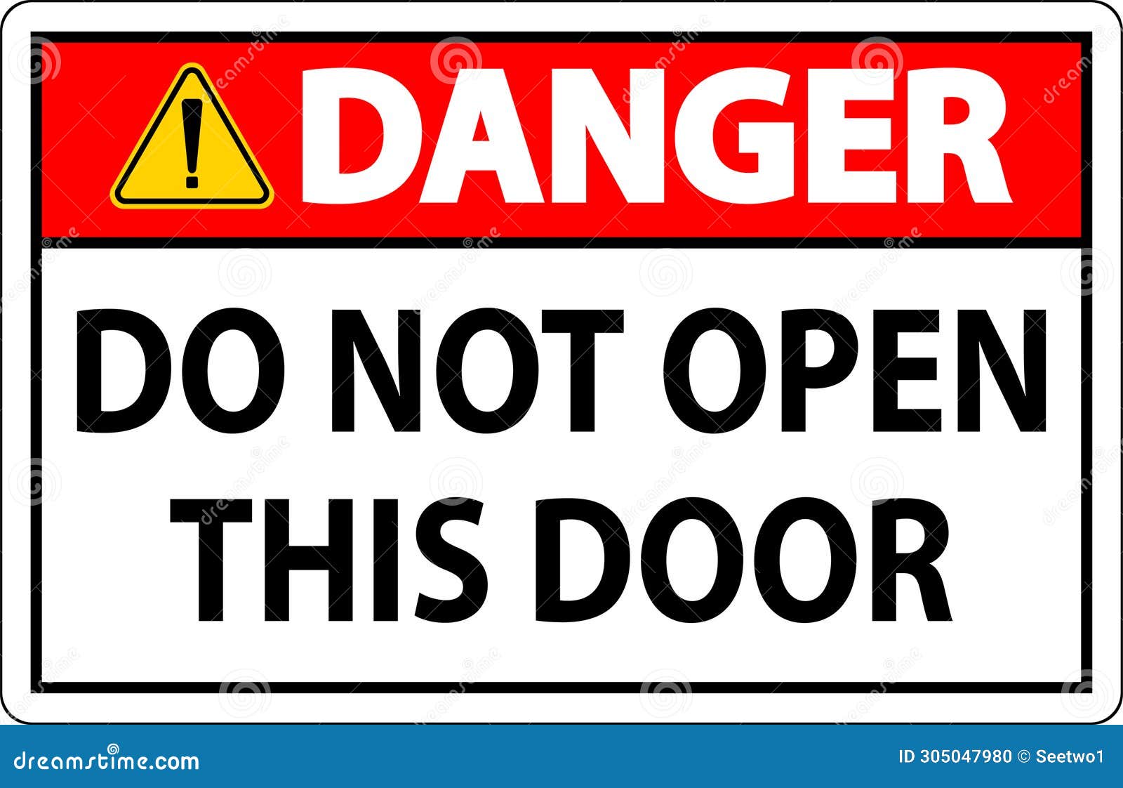 Danger Sign, Do Not Open this Door Stock Vector - Illustration of ...