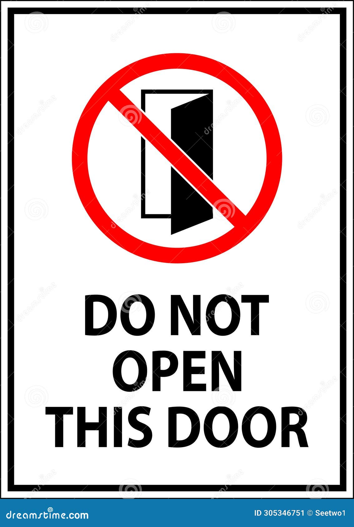 Danger Sign, Do Not Open this Door Stock Vector - Illustration of entry ...