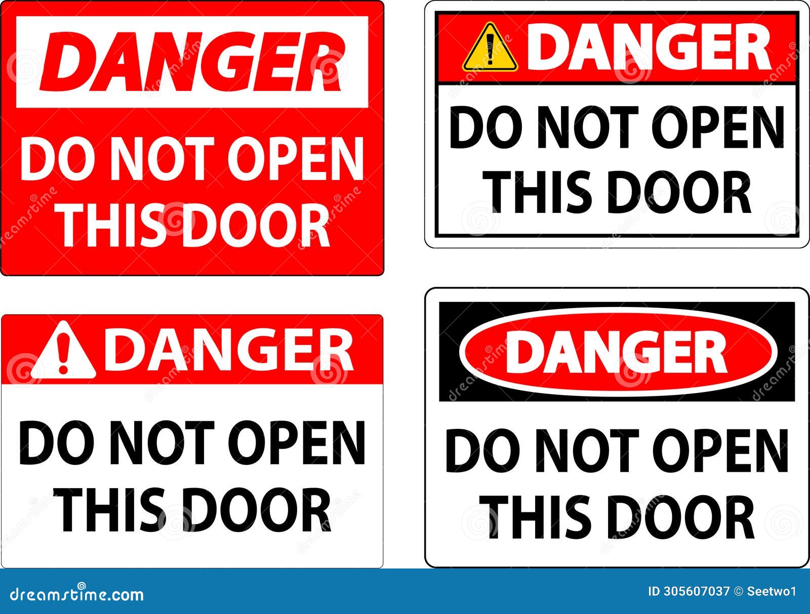 Danger Sign, Do Not Open this Door Stock Vector - Illustration of ...