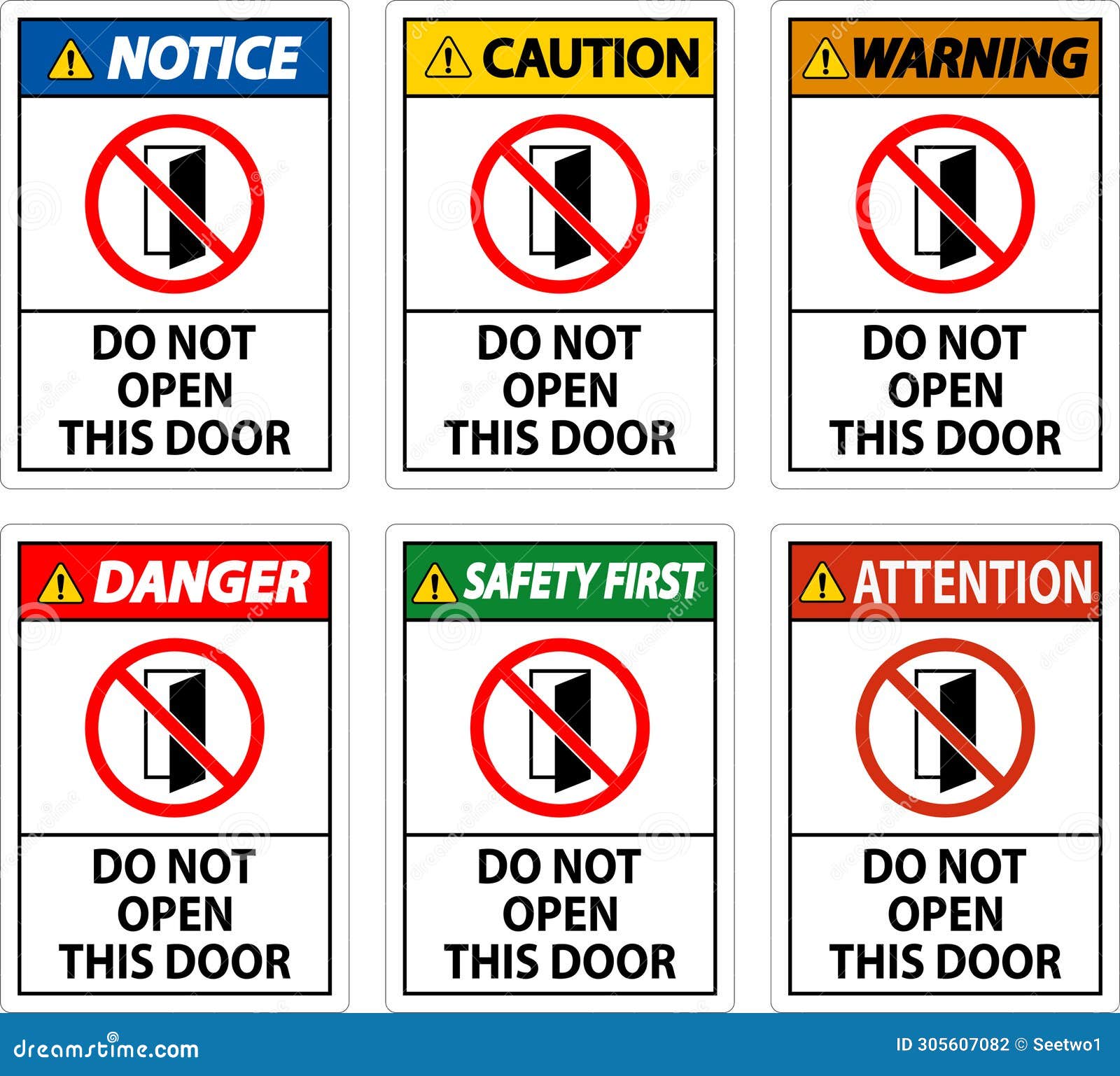 Danger Sign, Do Not Open this Door Stock Vector - Illustration of ...