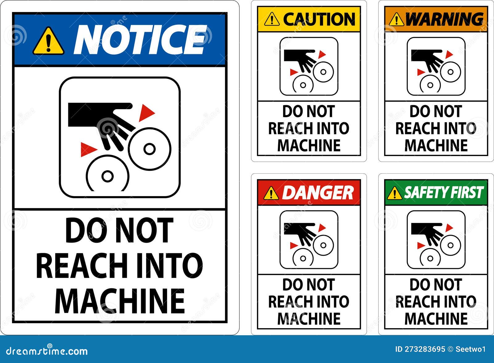 Danger Sign Do Not Reach into Machine Stock Vector - Illustration of ...