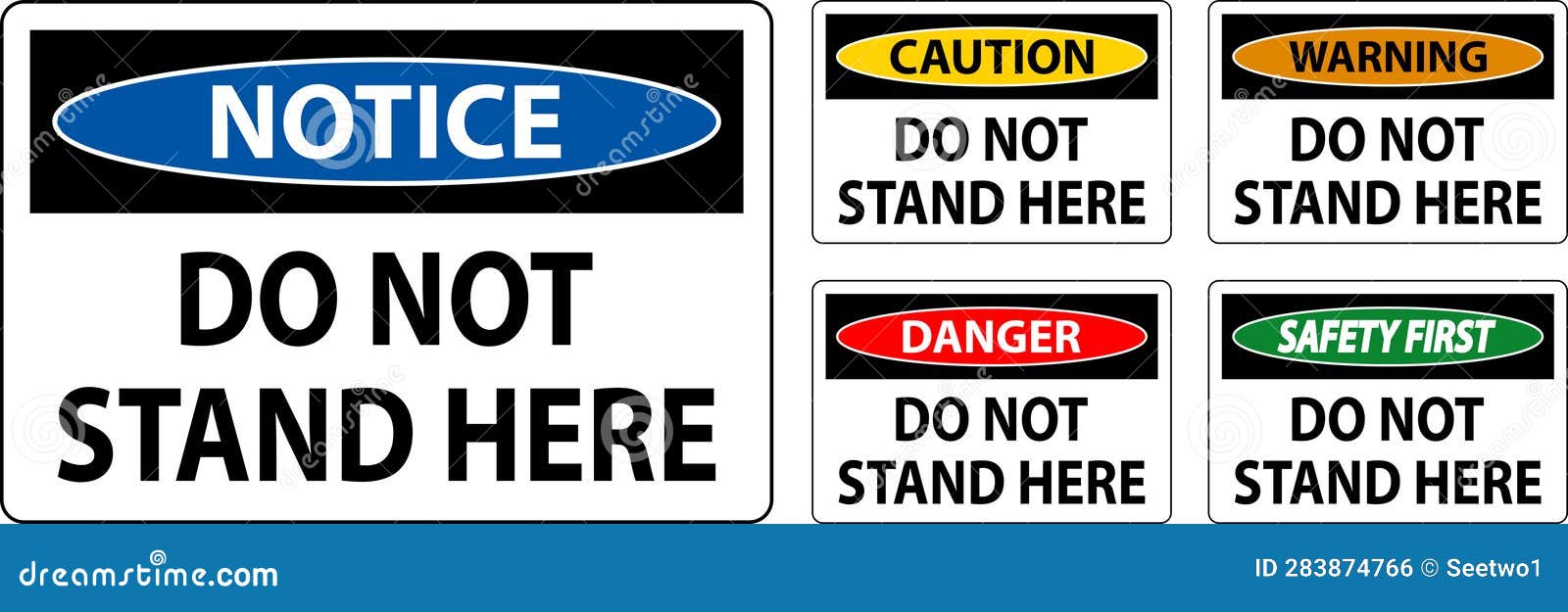 Danger Sign Do Not Stand Here on White Background Stock Vector ...
